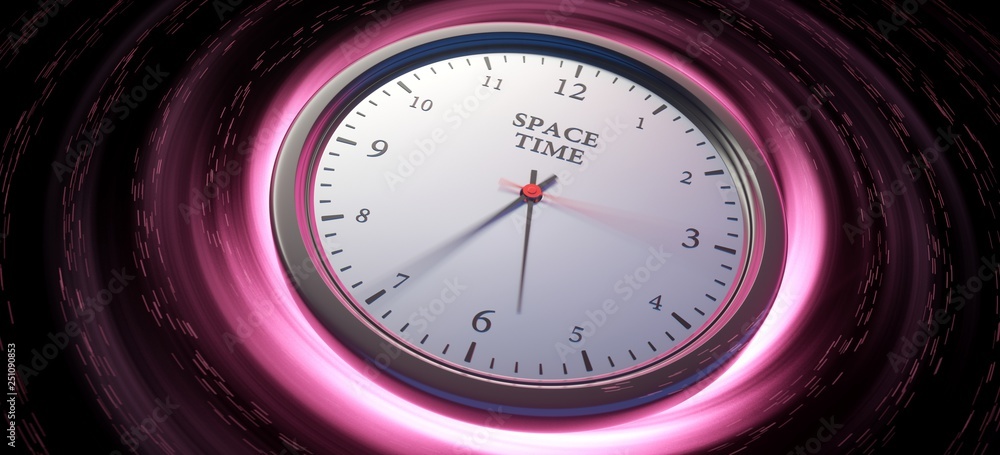 Clock in movement. The endless spiral of space time. Stock Illustration ...