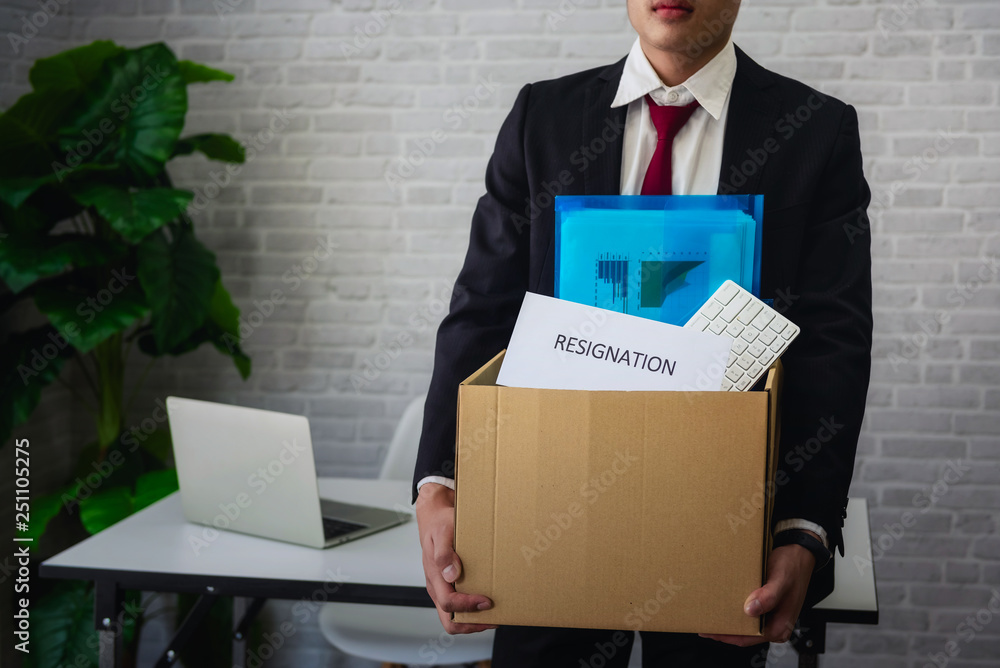 Business man sending resignation letter for stress from working. resign ...