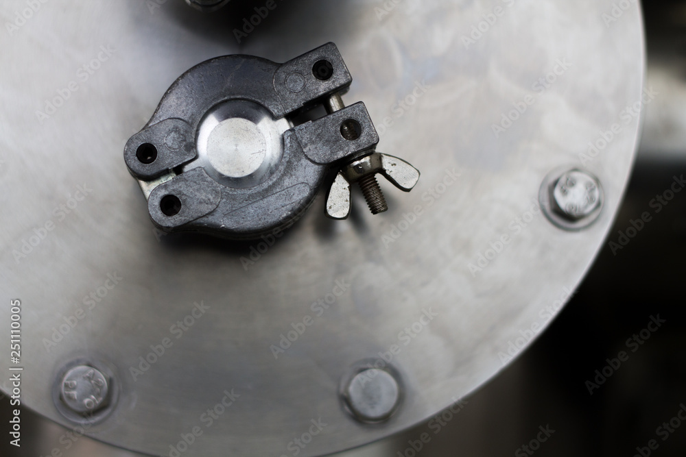 Part of Vacuum chamber in laboratories with Tri-Clamp Ferrule. Stock ...