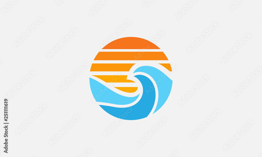 sea icon, sea illustration, sea logo design Stock Vector | Adobe Stock