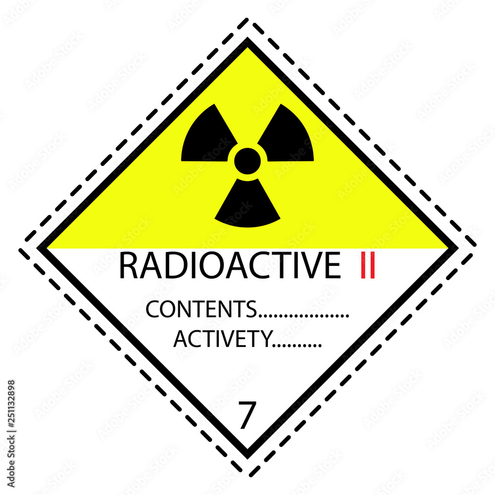 Radioactive II Materials Label for Transportation of Hazardous ...