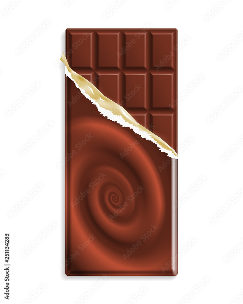 Milk chocolate bar in a wrapper with swirl Stock Vector | Adobe Stock