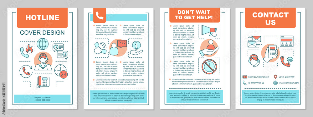 Hotline brochure template layout Stock Vector | Adobe Stock