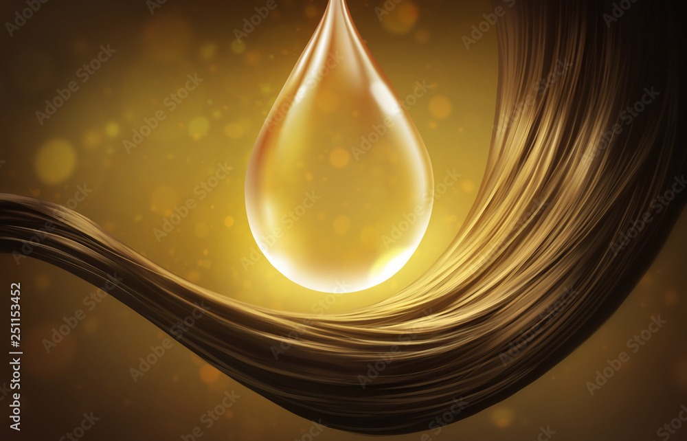 Hair care and Vitamins hair oil Treatment . Healthy brown / brunette ...