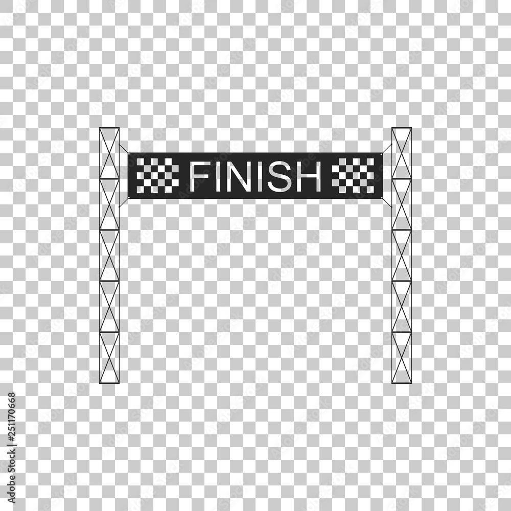 Ribbon in finishing line icon isolated on transparent background ...