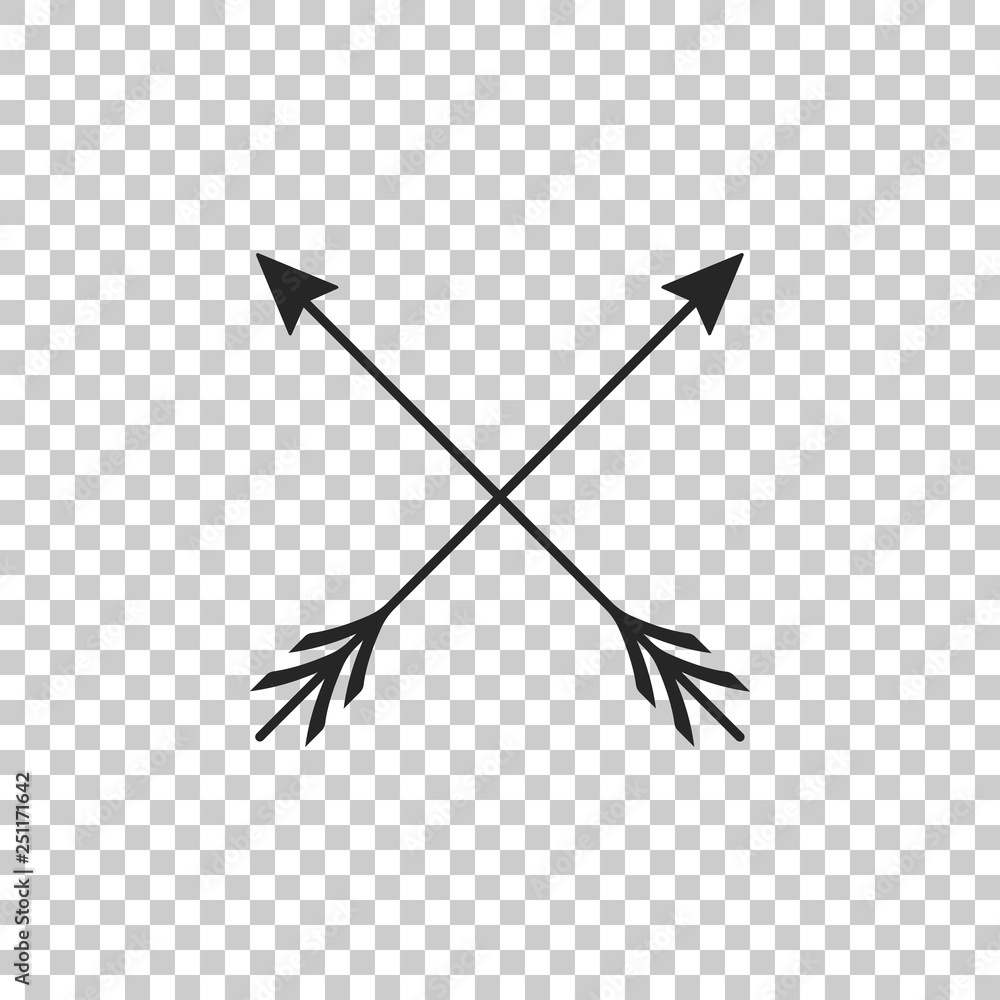 Crossed arrows icon isolated on transparent background. Flat design ...