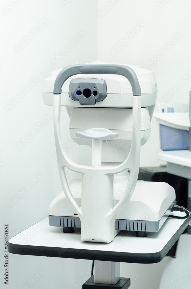 Specular microscopy. Optical CT scan. Ophthalmology clinic equipment ...
