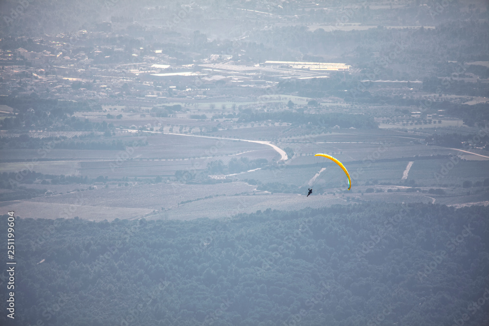 flying on the deltaplan over beautiful landscape Stock Photo | Adobe Stock