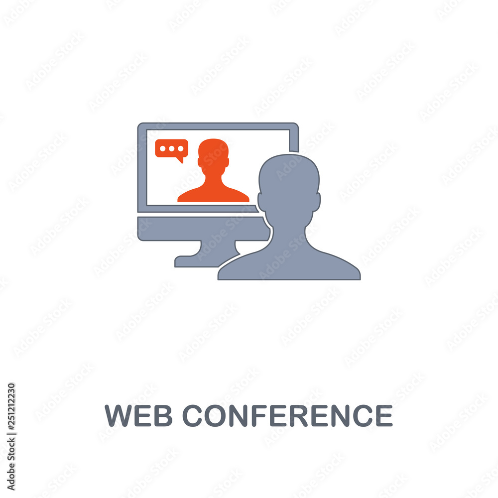 Web Conference icon. Premium two colors style design from contact us ...