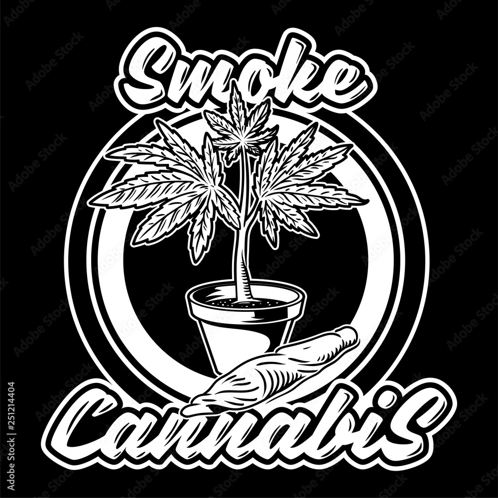 smoke cannabis print Stock Vector | Adobe Stock