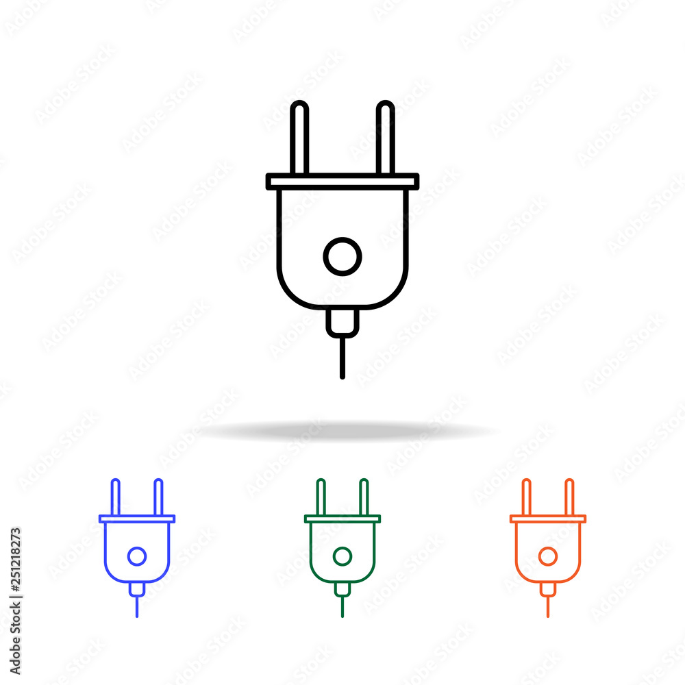 electrical plug icon. Elements of simple web icon in multi color ...