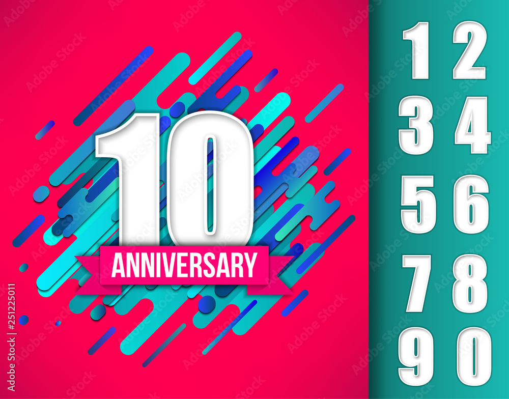 Creative vector illustration of anniversary logo celebration sign with ...