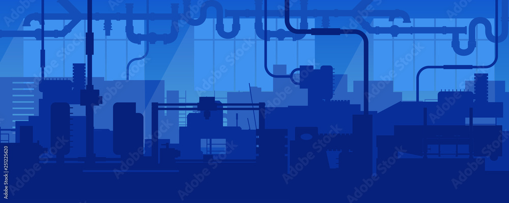 Creative vector illustration of factory line manufacturing industrial ...
