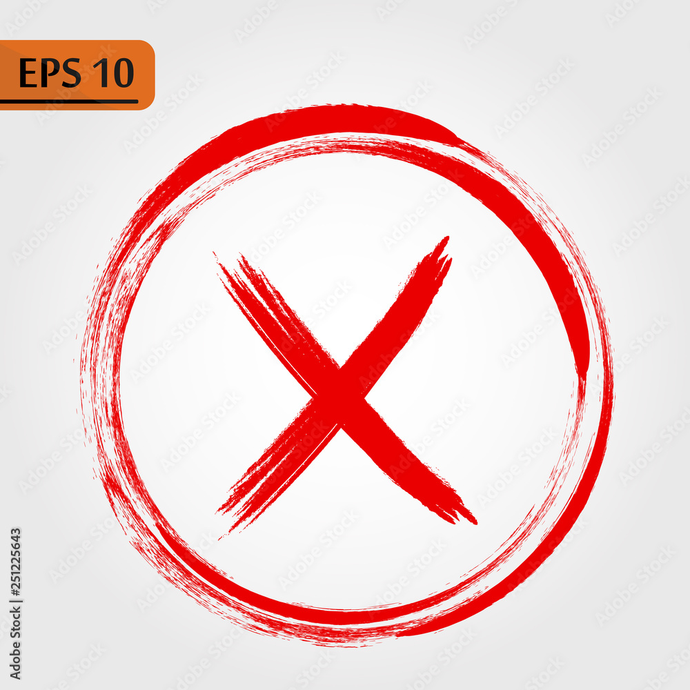 No Sign red symbol isolated on white background. Delete sign red circle ...