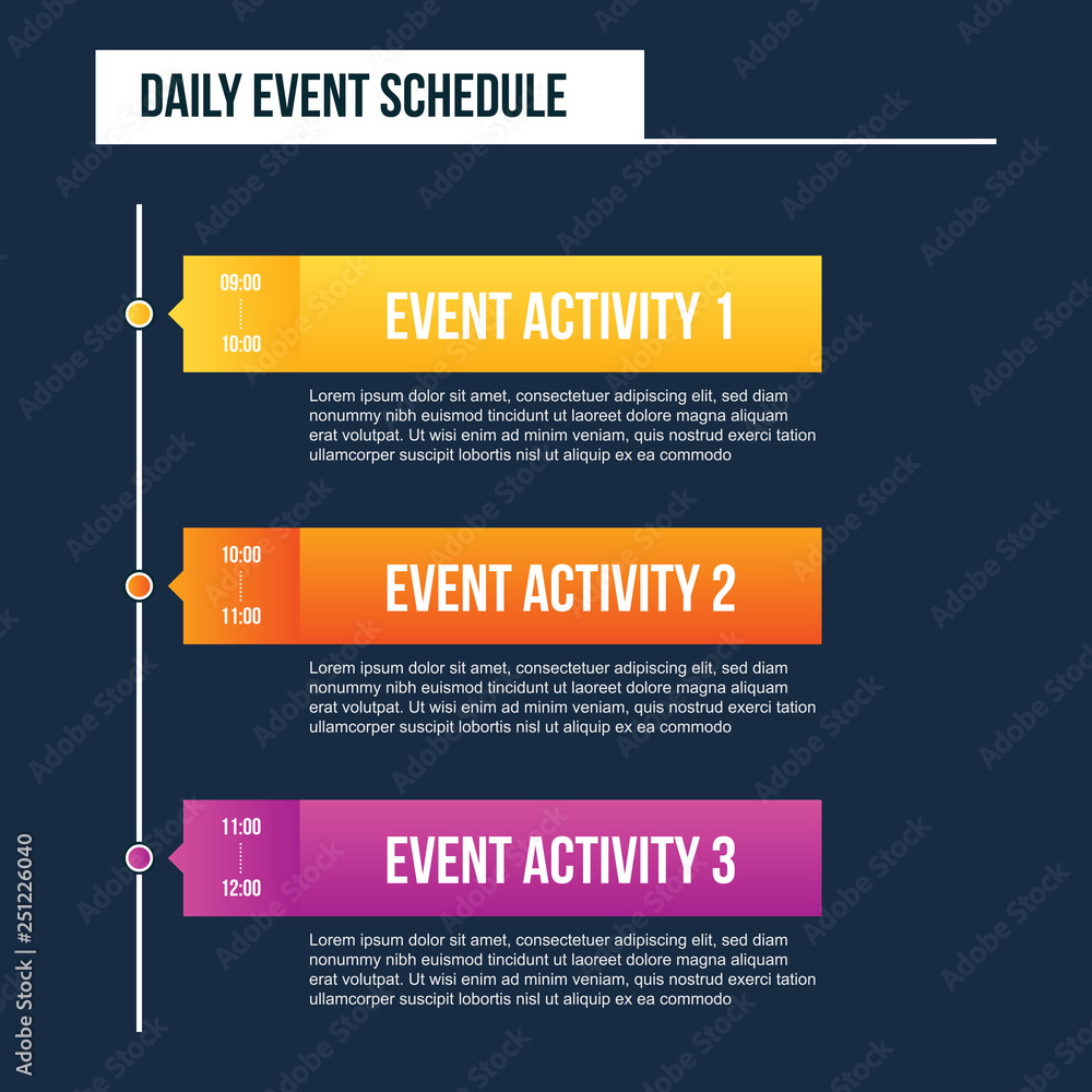 Creative vector illustration of daily event schedule blank isolated on ...