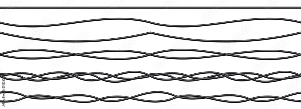Creative vector illustration of realistic electrical wires flexible ...