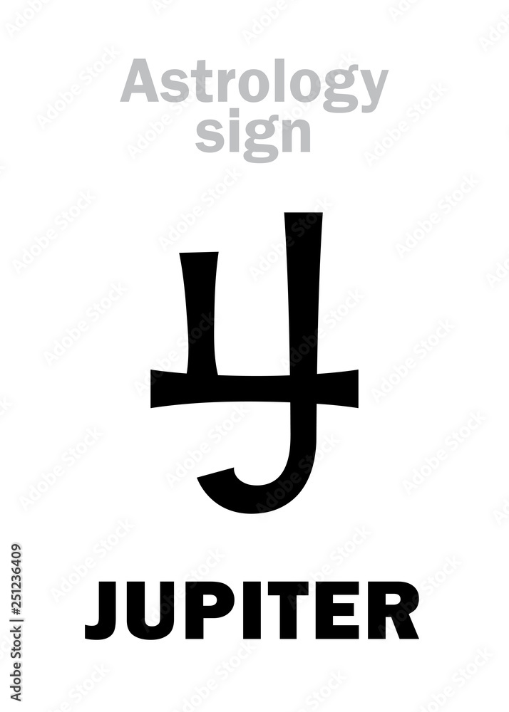 Astrology Alphabet: JUPITER, classic major planet. Hieroglyphics ...