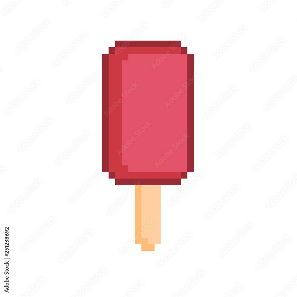 Vector background of pixel ice cream. Pixel art. 8 bit. Stock Vector ...