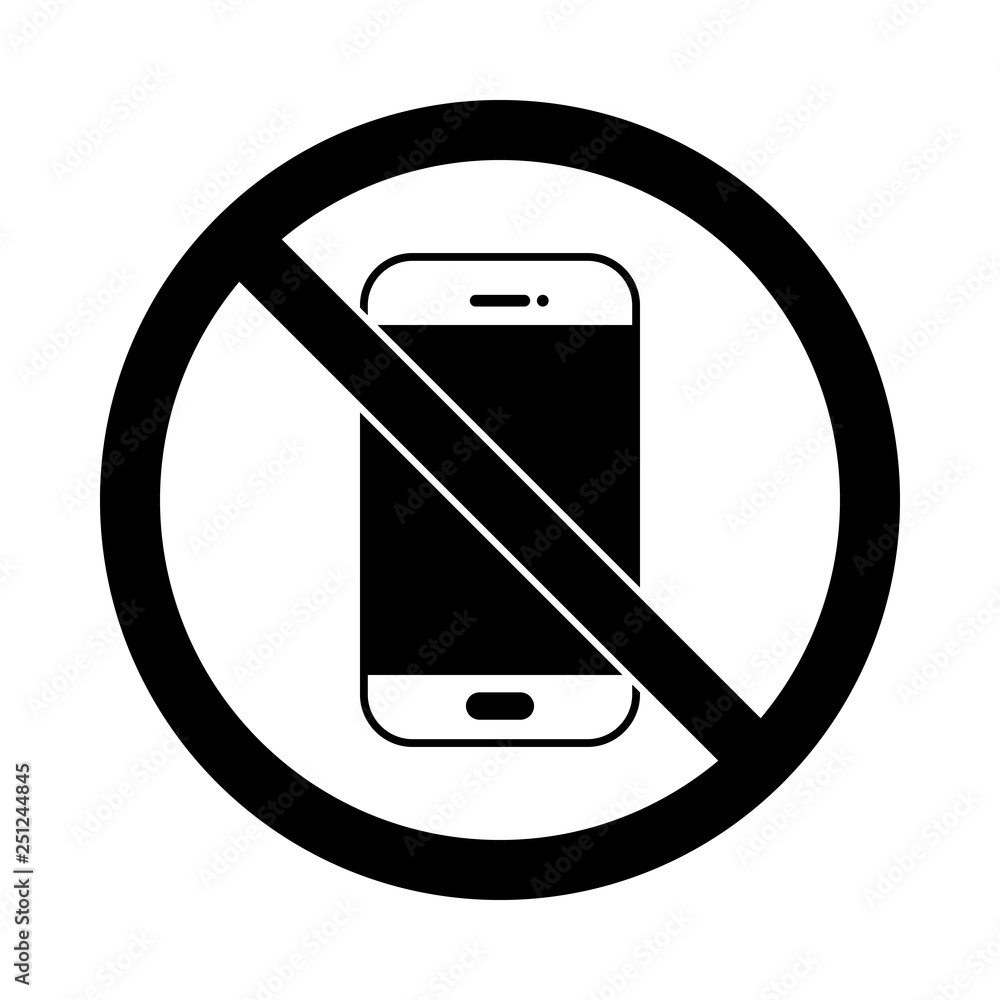 Smartphone verboten - Schild - Piktogramm - schwarz weiß Stock Vector ...