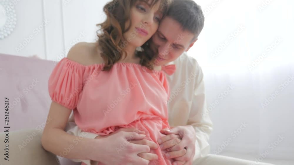 Pregnant woman awaiting baby. Pregnancy and motherhood. Pretty ...