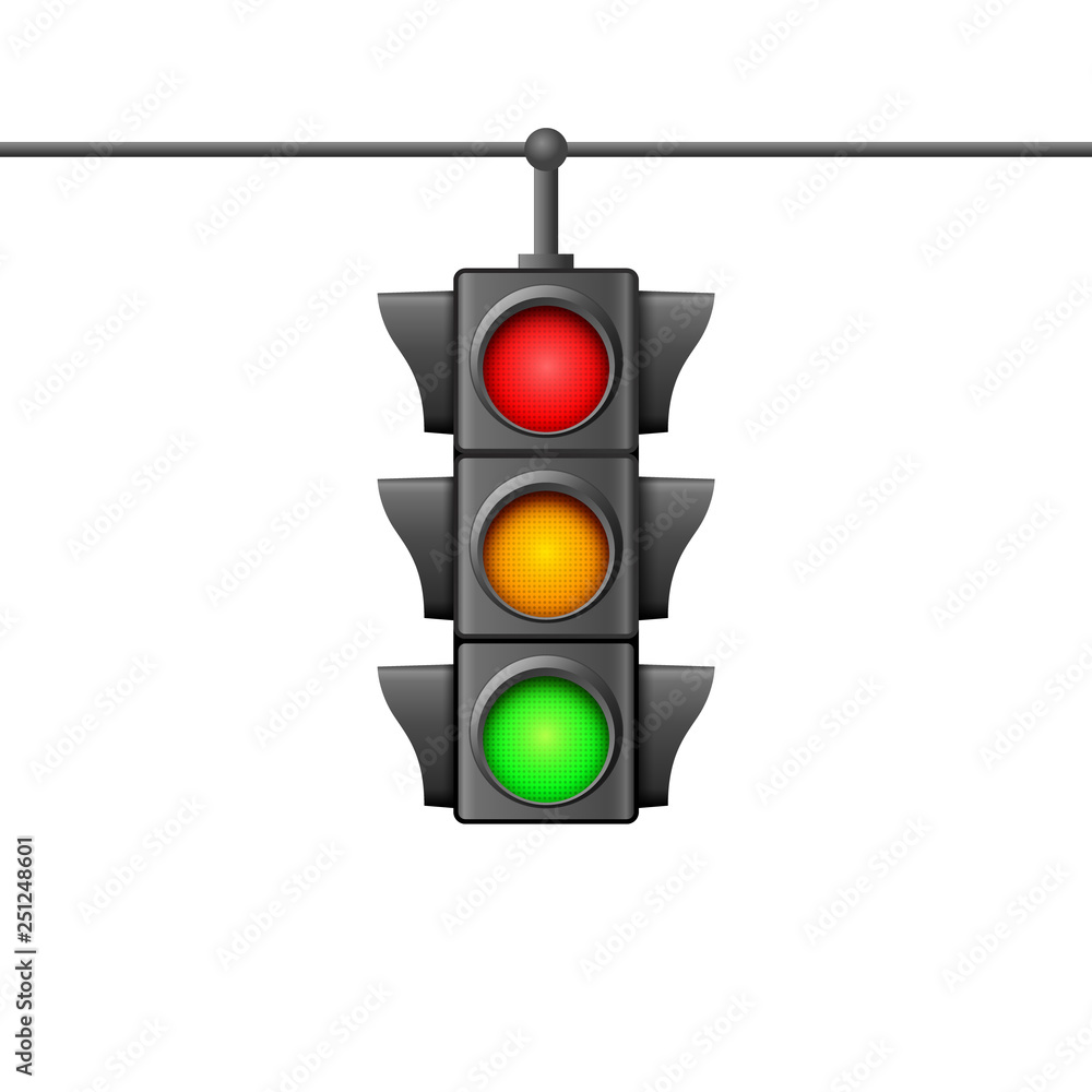 Street traffic light icon lamp. Traffic light direction regulate safety ...