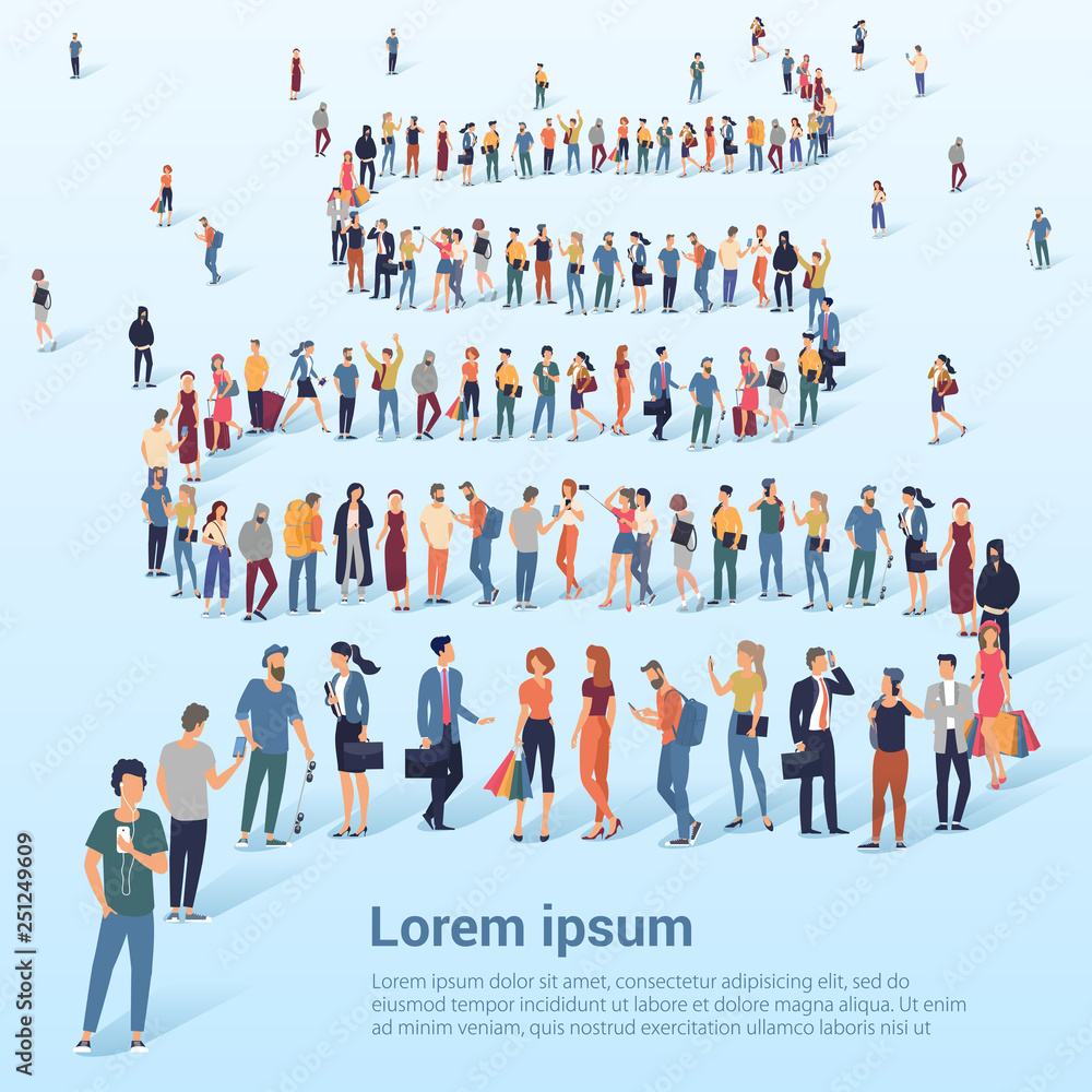people waiting in line Stock Vector | Adobe Stock