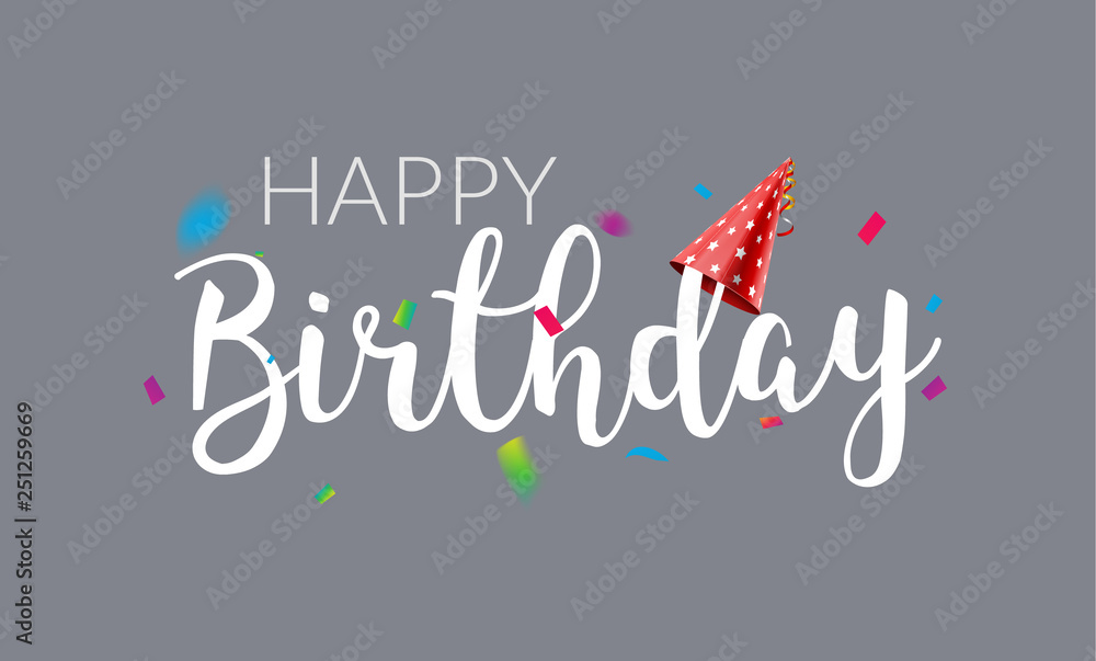 Happy Birthday typography vector design template poster. Greeting card ...