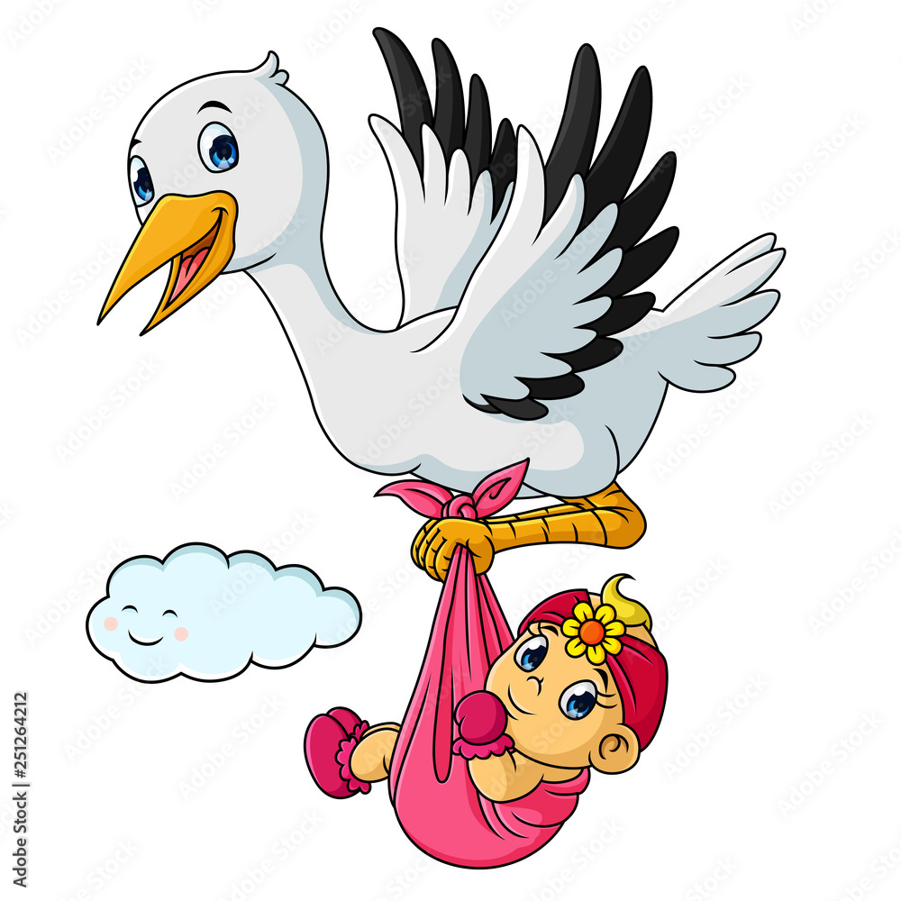 Stork Clipart Girl