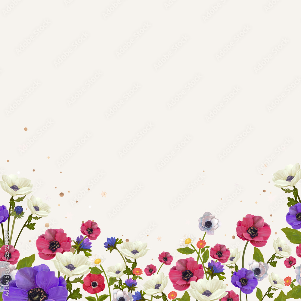 Floral border mockup Stock Vector | Adobe Stock