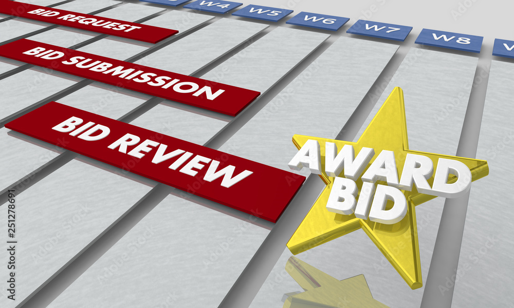 Award Bid Process Timeline Gantt Chart 3d Illustration Stock ...
