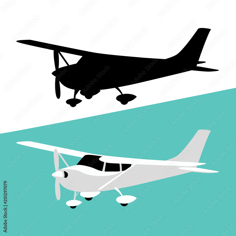 small private plane, vector illustration, Stock Vector | Adobe Stock