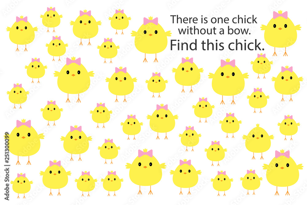 Find chick without bow, easteras fun education puzzle game for children ...