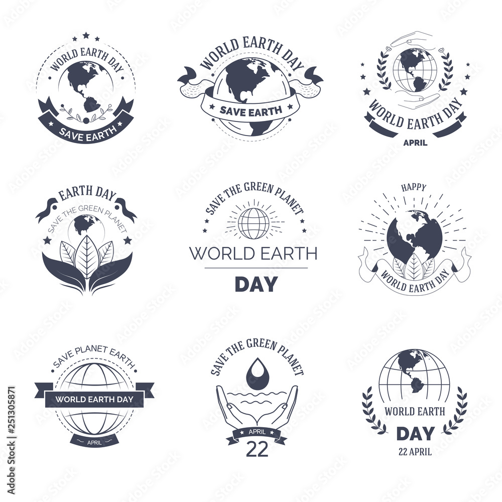 Earth day isolated monochrome icon environment and ecology Stock Vector ...