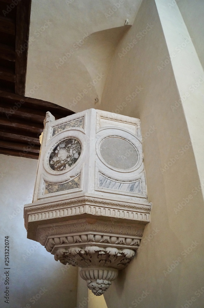 Pulpit of the Carthusian Refectory, Casa Romei, Ferrara, Italy Stock ...