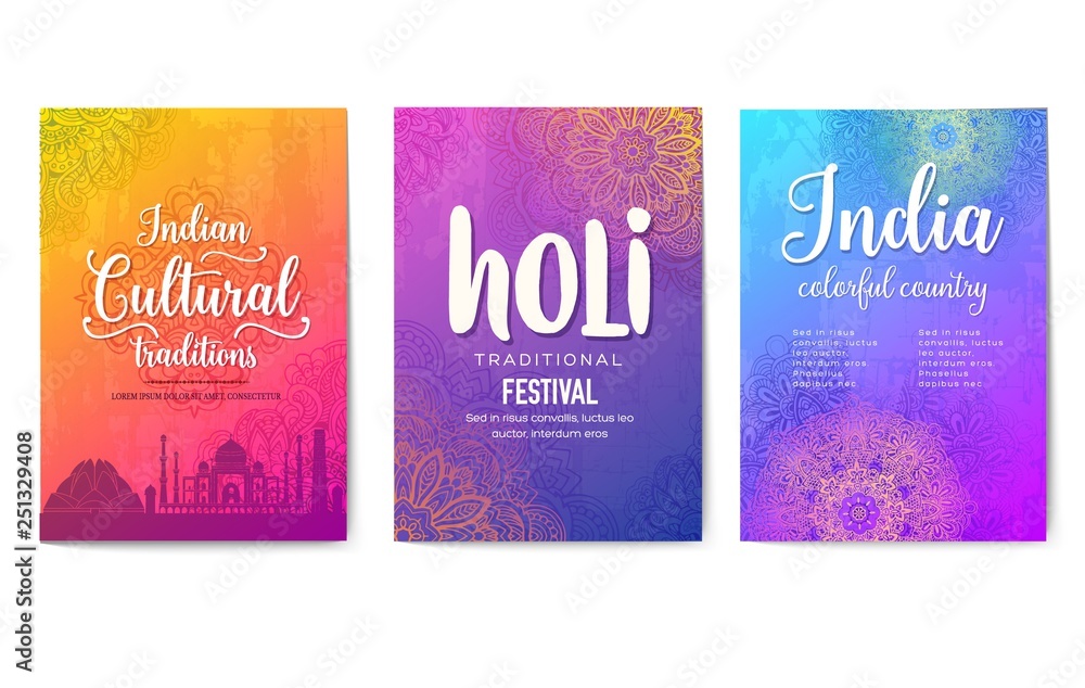 invitation design for the festive festival. Best colorful brochures ...