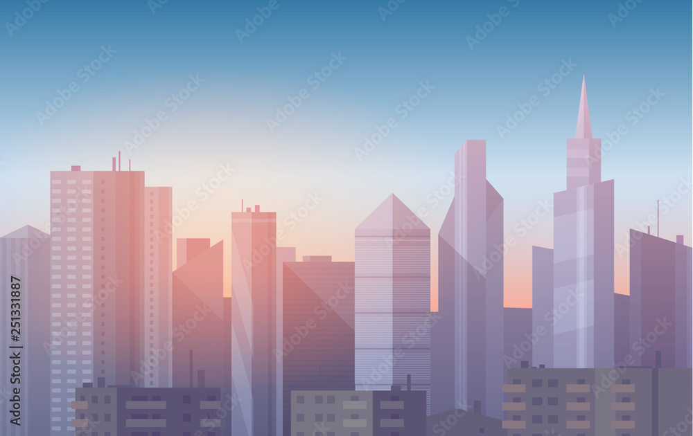Cartoon City Skyline