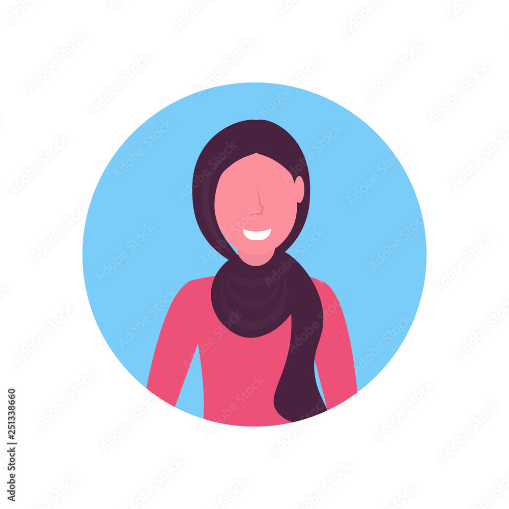arab woman face avatar arabic girl wearing traditional hijab female ...