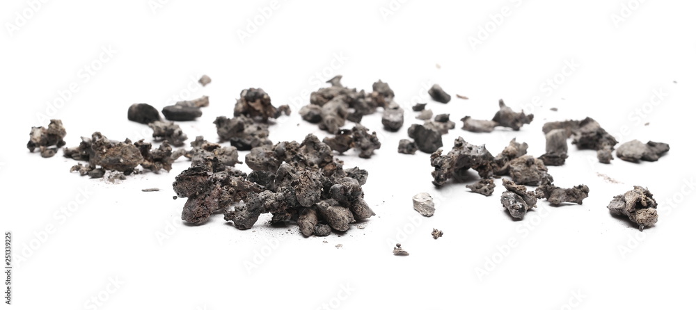 Coal ash isolated on white background Stock Photo | Adobe Stock
