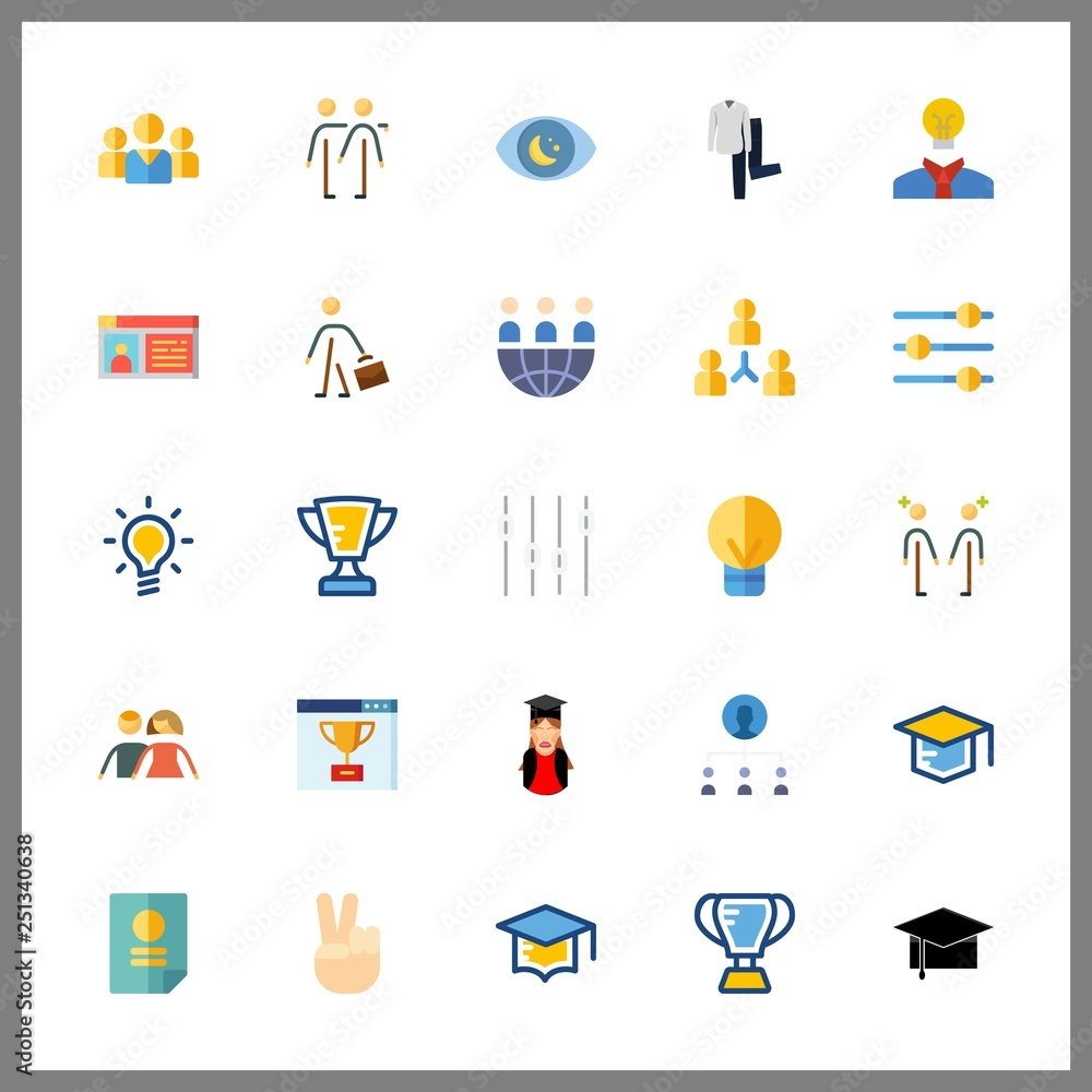 25 successful icon. Vector illustration successful set. graduate and ...