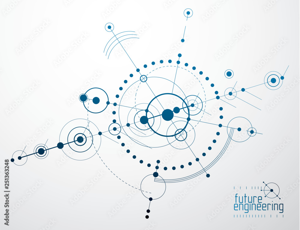 Vector industrial and engineering background, future technical plan ...