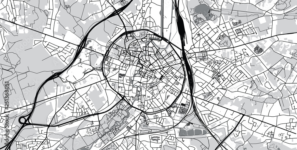 Urban vector city map of Leuven, Belgium Stock Vector | Adobe Stock