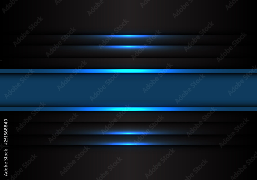 Abstract blue banner line light on black design modern futuristic ...