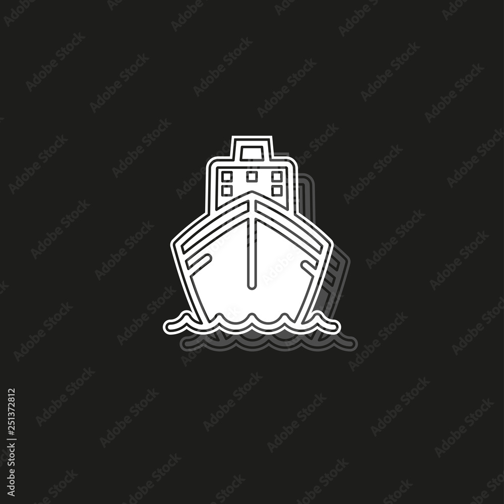 Ship icon. Cruise, tour, delivery concept, Marine boat. Transportation ...