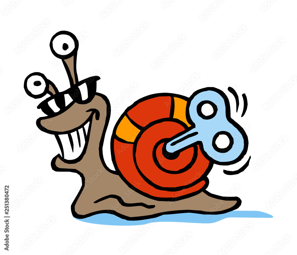 Snail mechanical toy with key in shell, cartoon Stock Vector | Adobe Stock