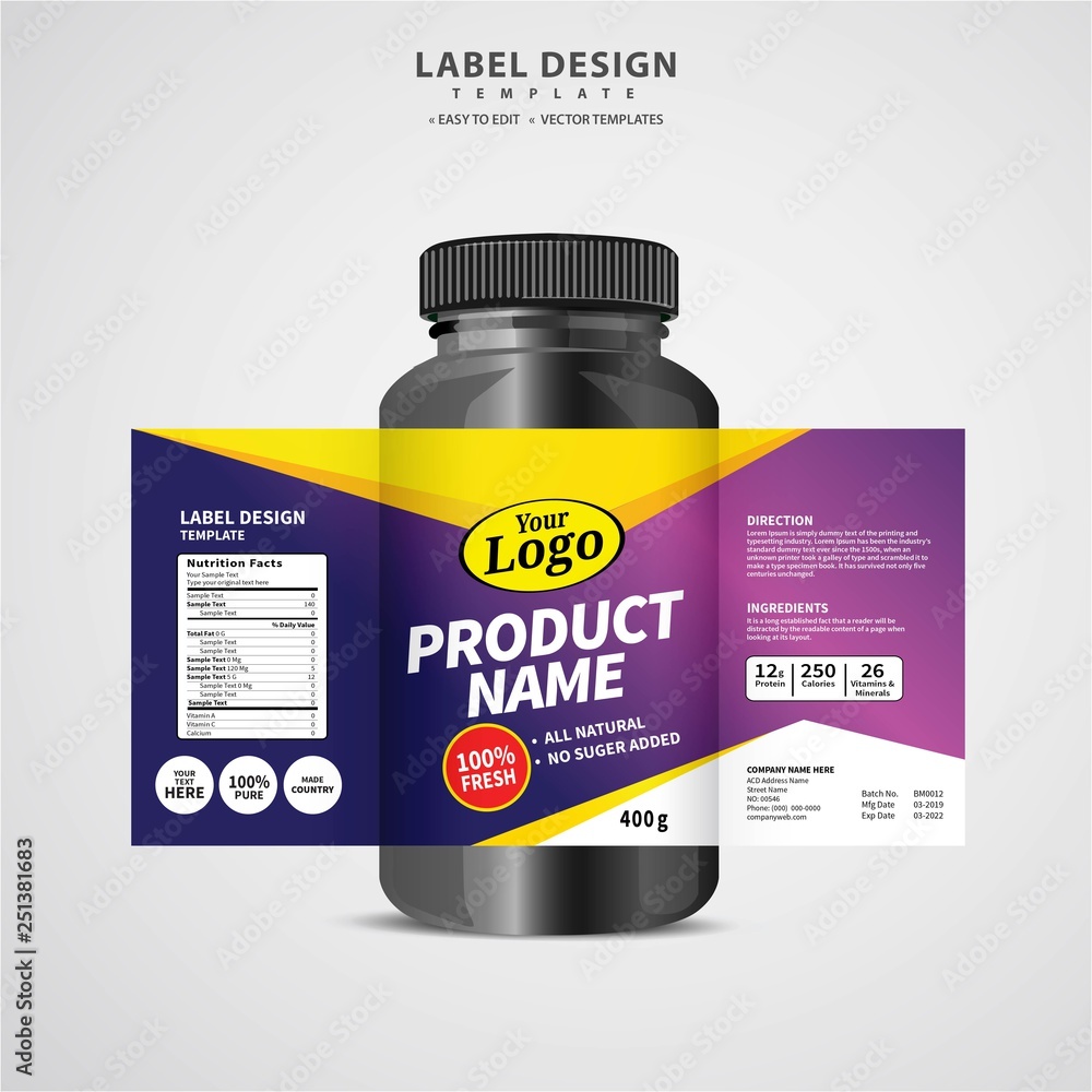 Bottle label, Package template design, Label design, mock up design ...