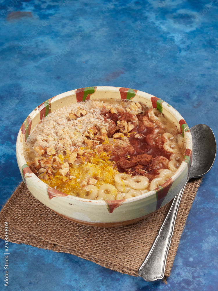 Romanian mucenici or macinici: figure eight shaped pasta, boiled in ...