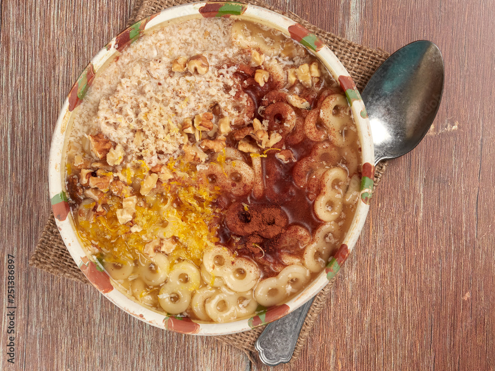 Romanian mucenici or macinici: figure eight shaped pasta, boiled in ...