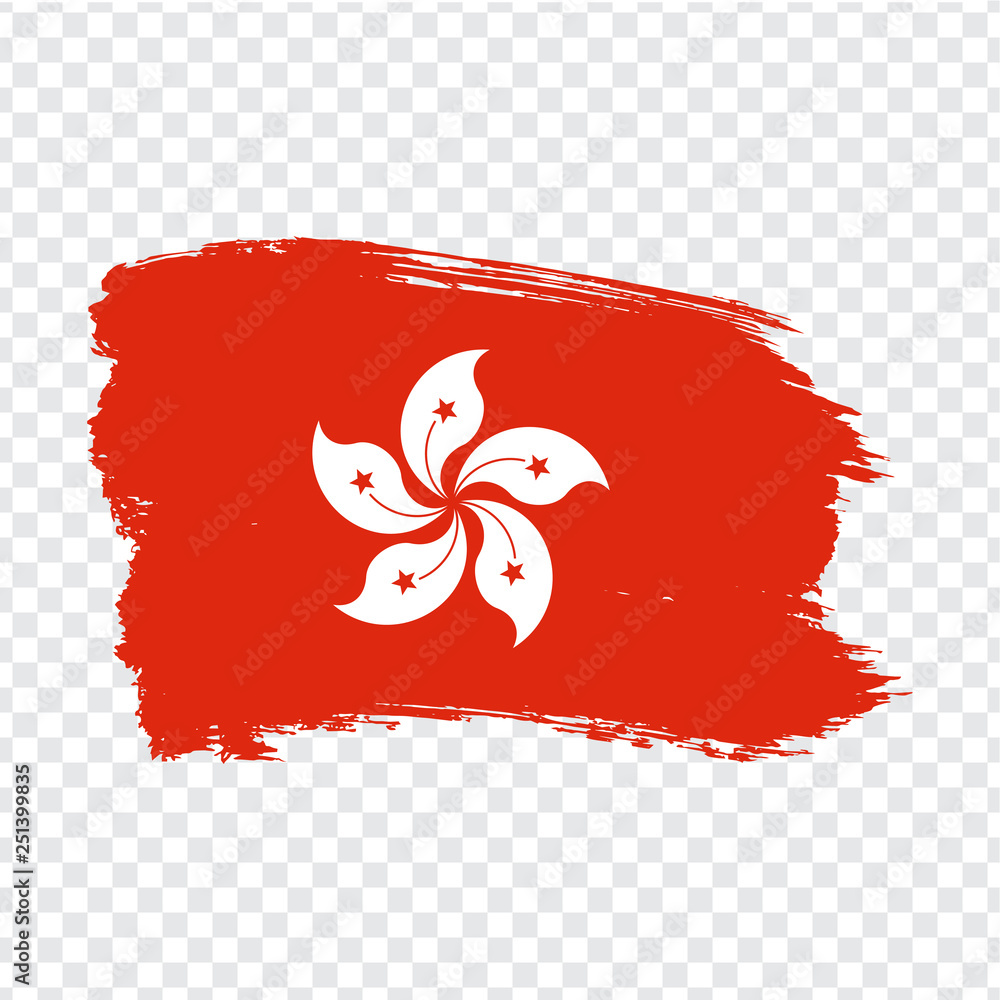 Flag Hong Kong from brush strokes. Flag Hong Kong on transparent ...