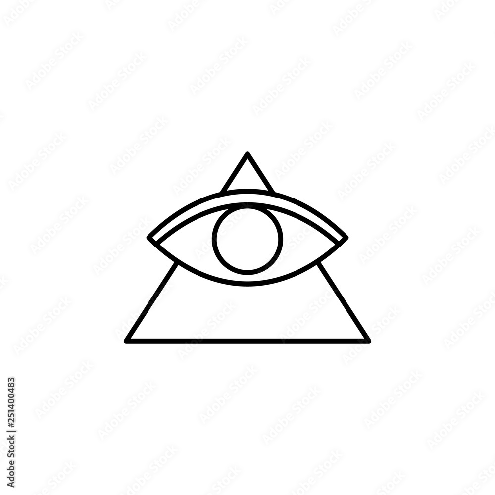 magic triangle and eye outline icon. Signs and symbols can be used for ...