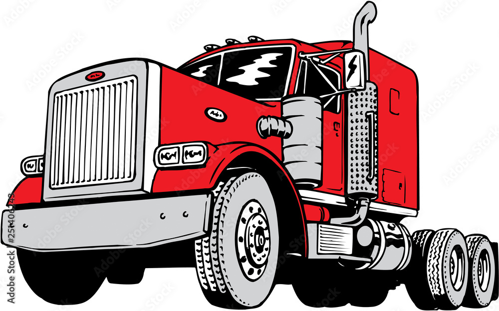 Classic Peterbilt Vector Illustration Stock Vector | Adobe Stock
